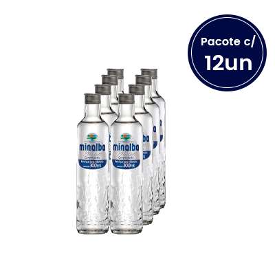 Água Mineral Premium Minalba 300ml Vidro c/ 12un - CAUE DISTRIBUIDORA