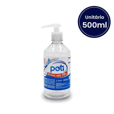 Alcool Gel 70° Poti 500ML Valvula Pump - CAUE DISTRIBUIDORA